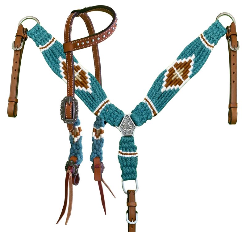 Western Tack Set - PONY Mohair One Ear Bridle and Matching Breastplate ...