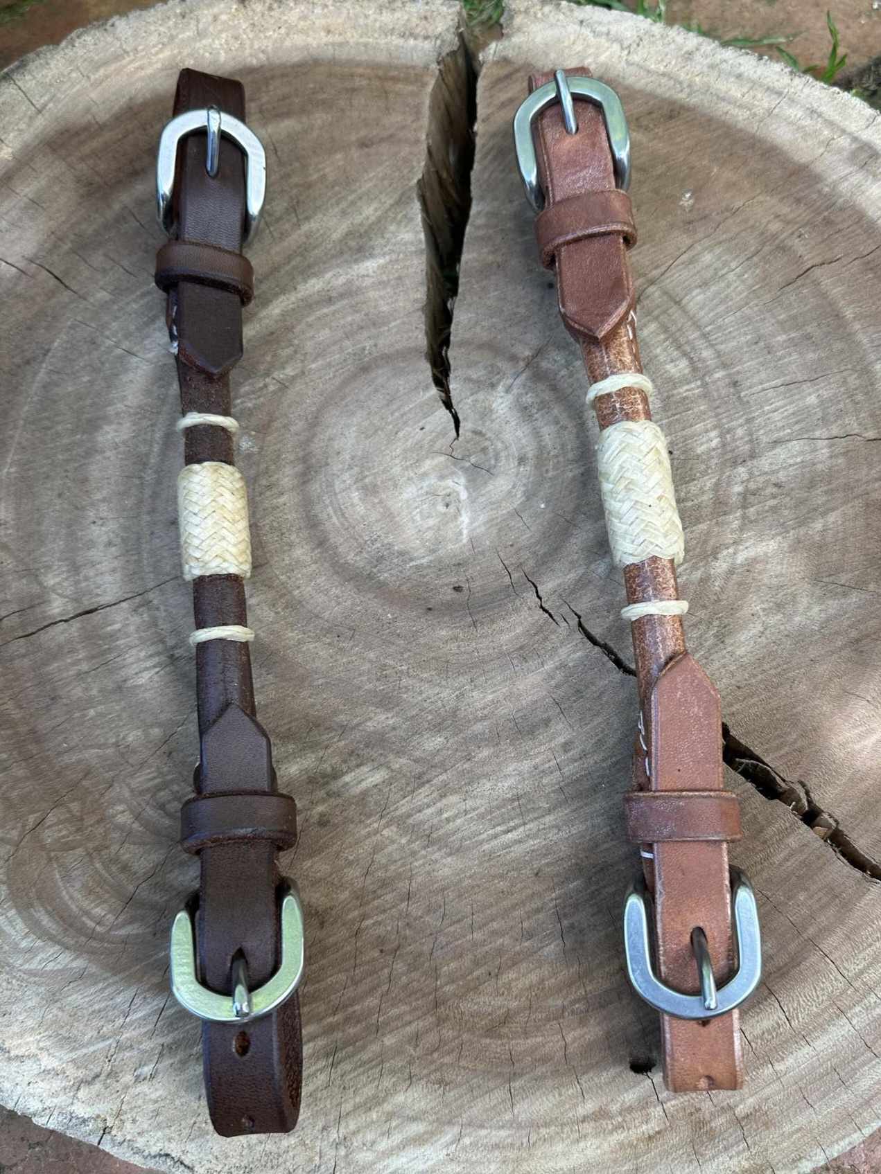 Curb Strap - Harness leather fully adjustable rolled centre curb strap ...