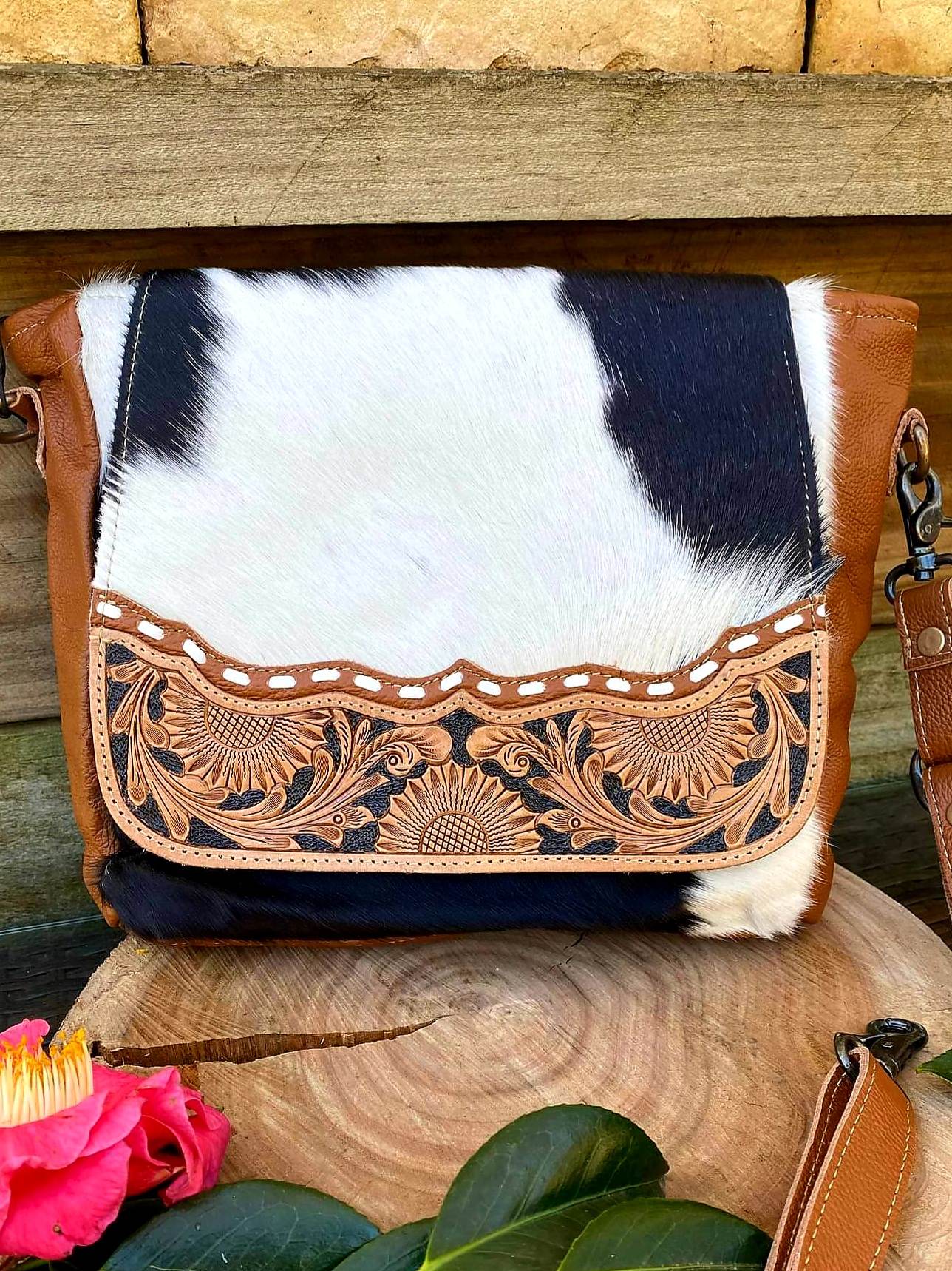 Western Hide & Tooled Leather Crossbody – SJK Country Clothing Co